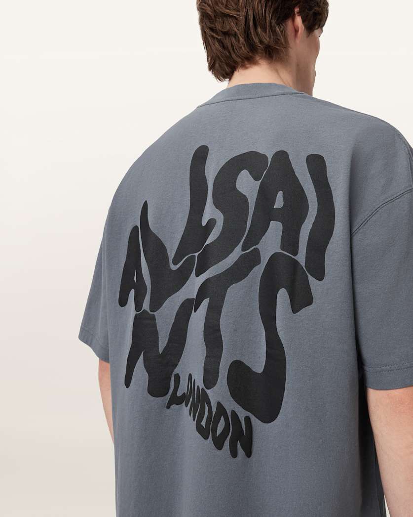 Orlando Logo Print Oversized T-Shirt HAZED GREY | ALLSAINTS